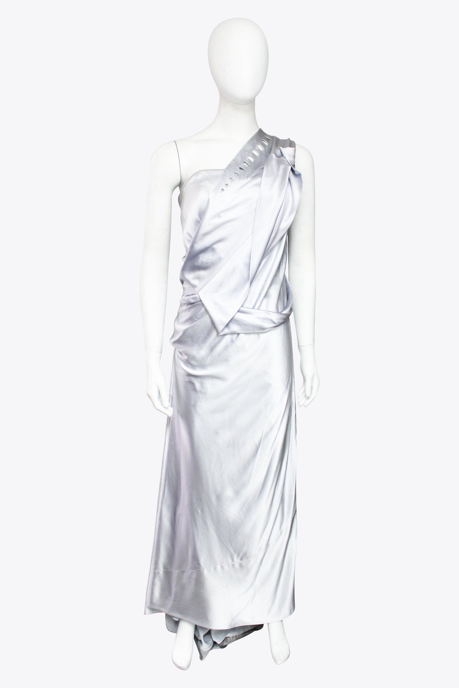 Marc Jacobs Silver Metallic Toga Style Gown – My Store