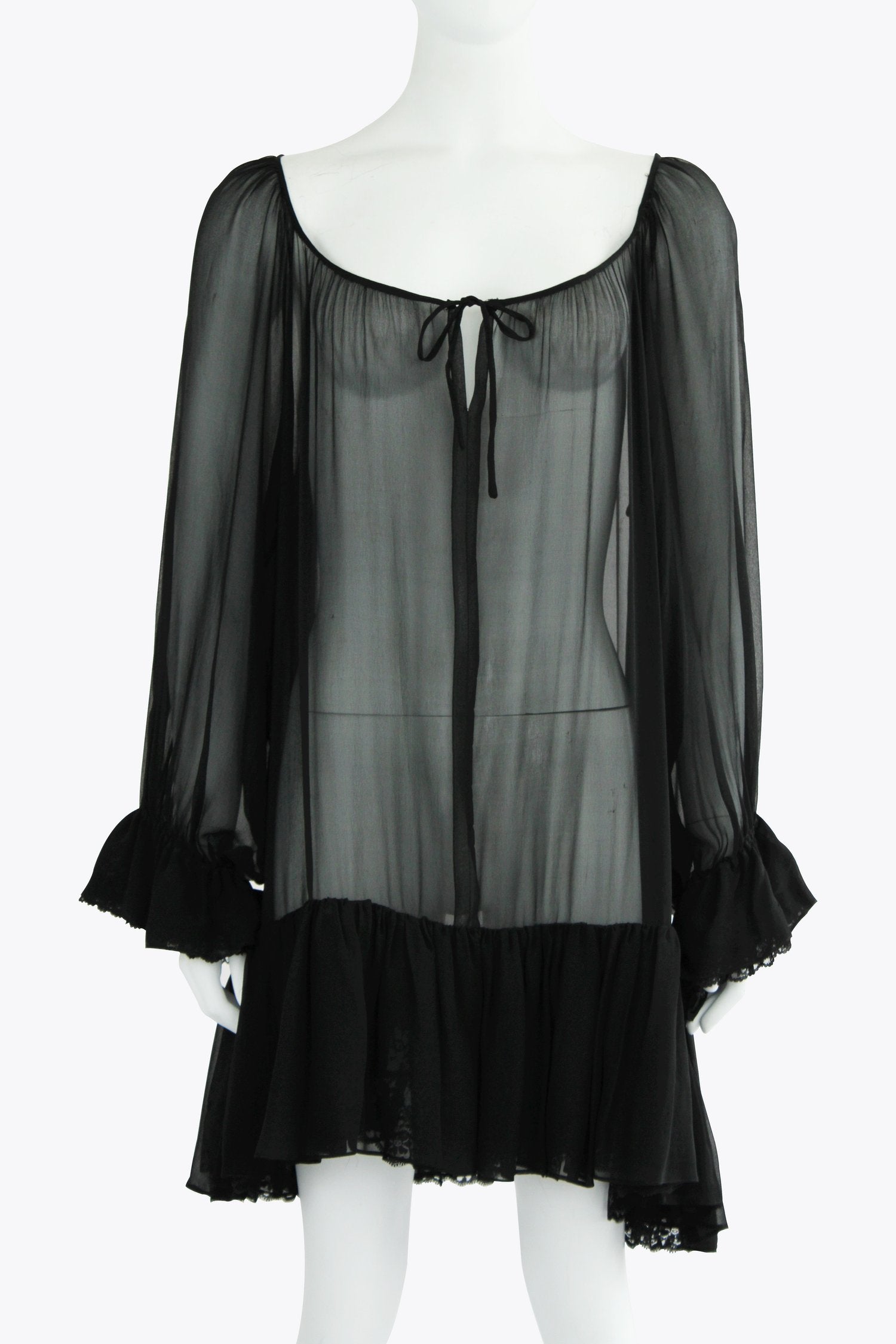 Gucci 60's Black See-Through Chiffon Dress – My Store