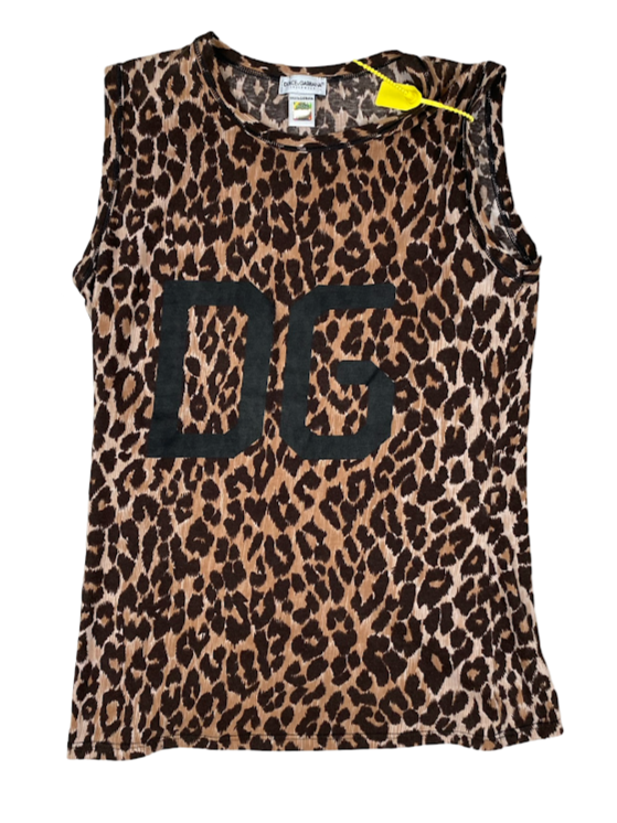 Dolce & Gabbana Cheetah Tank Top With DG – My Store