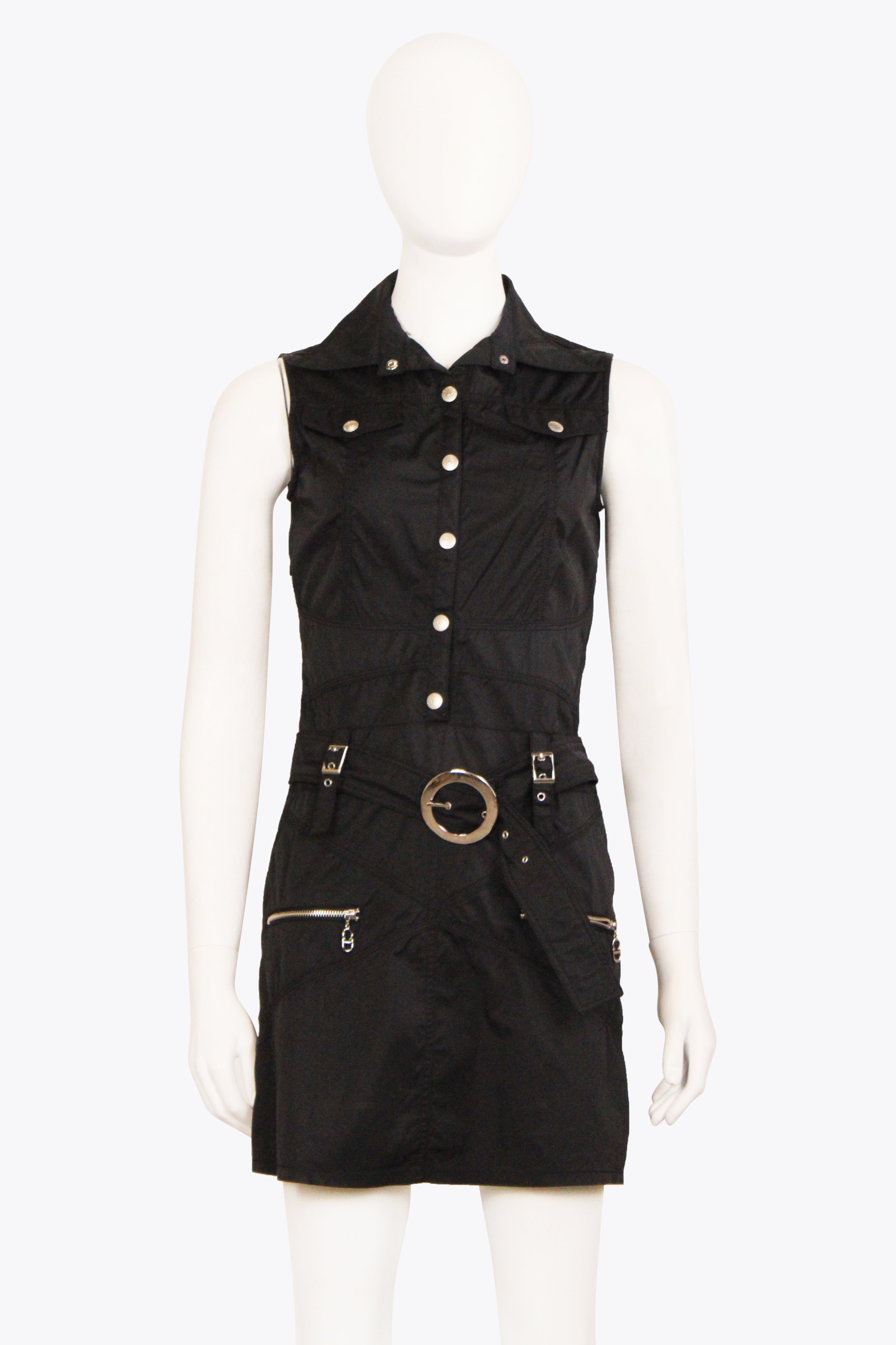 Christian Dior Black Button Up Tank Dress With Hardware – My Store