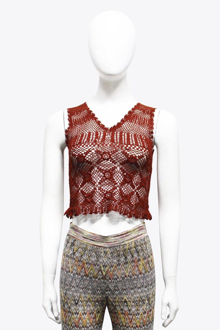 Vintage Maroon Crochet Tank – My Store