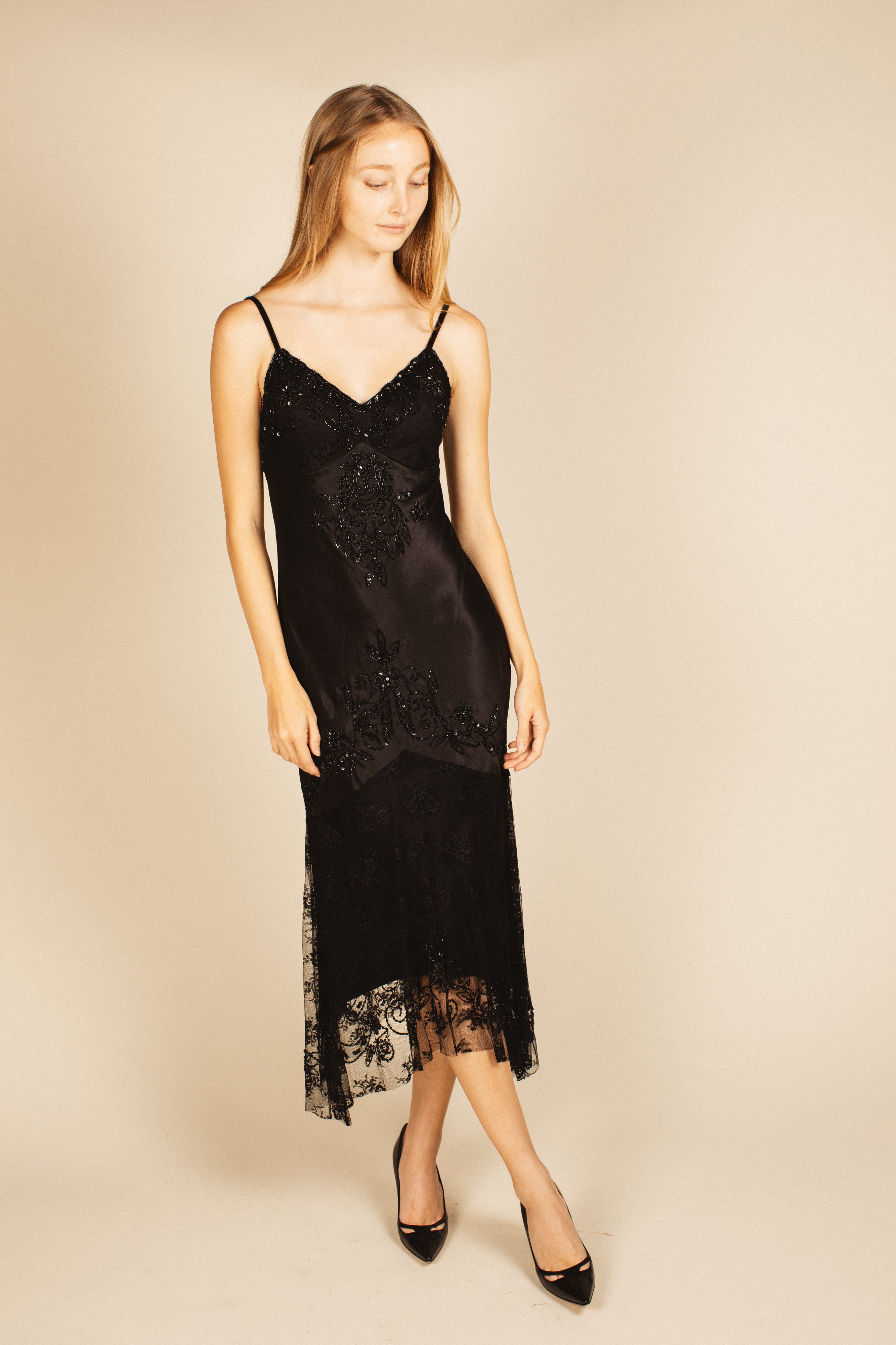 Versace Black Sequin & Lace Dress – My Store