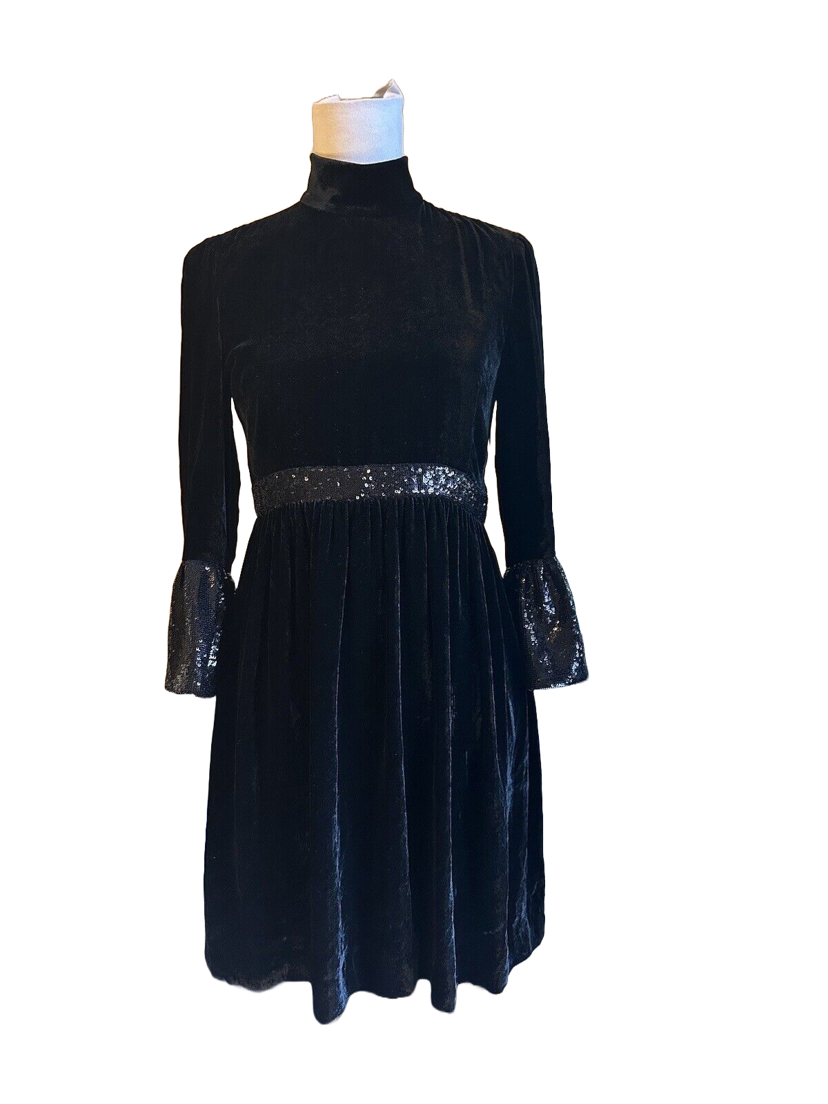 Miu Miu Black Velvet Sequin Dress – My Store