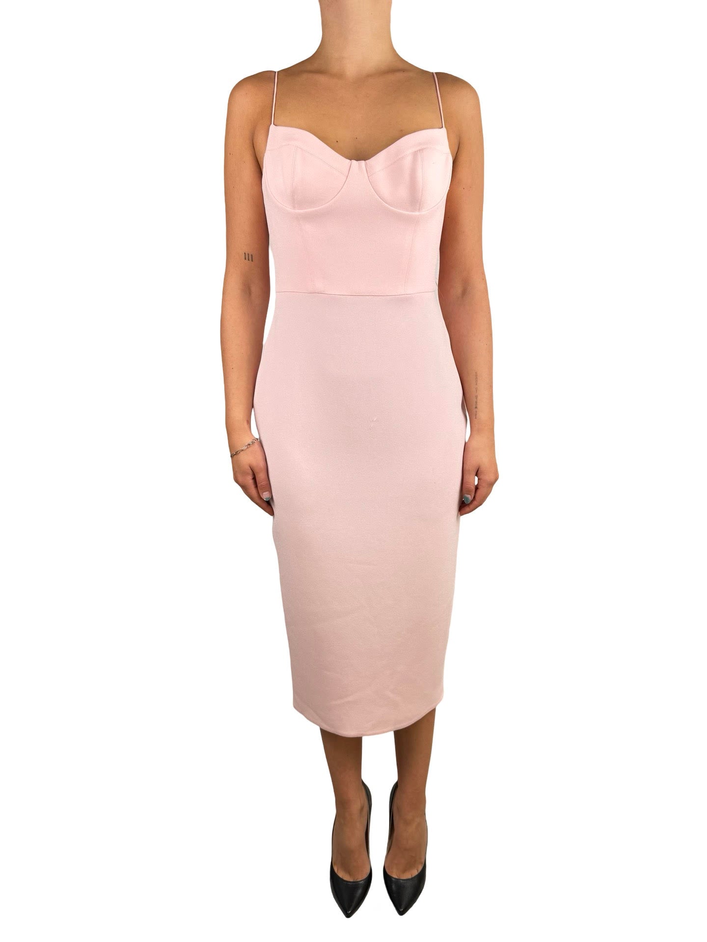 Alex Perry Pink Midi Dress with Cups – My Store